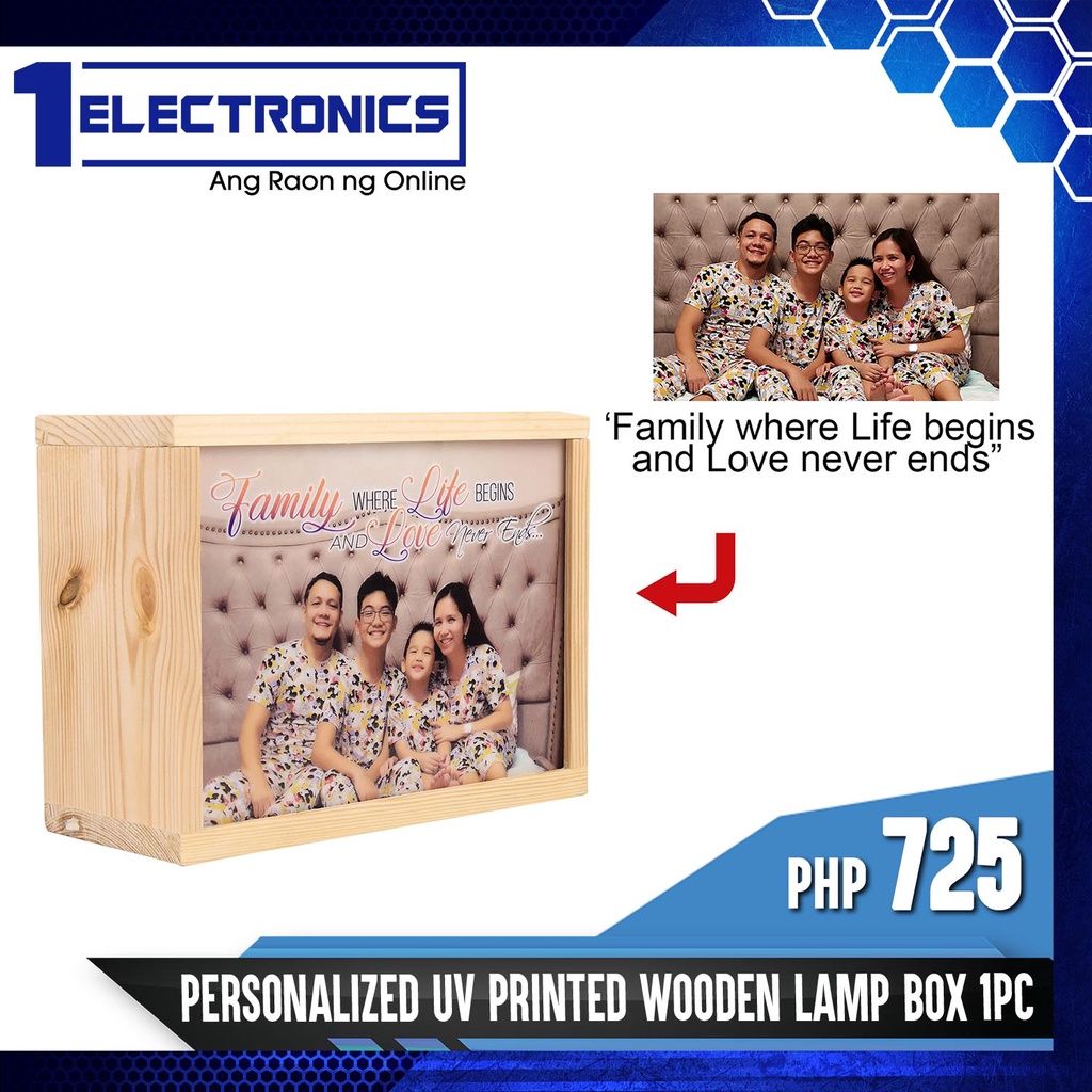 1Electronics 1pc Personalized UV Printed Acrylic LED Table Lamp Box ...