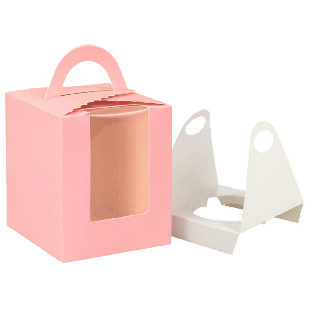 FP641 (10 PCS) Pastry Box with Insert Holder Single Solo Cupcake ...