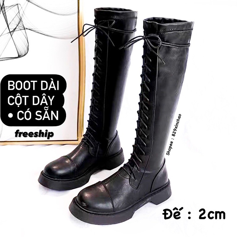 Available,lace-up boots | High boots (order for delivery) | Shopee ...
