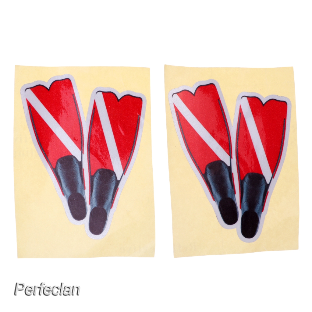 2x Scuba Diving Dive Flag Fins Sticker Decal for Car Truck Window ...