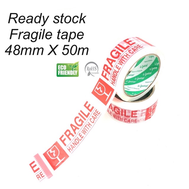 50mic FRAGILE OPP TAPE 48mm X 50M for protect your packaging | Shopee ...