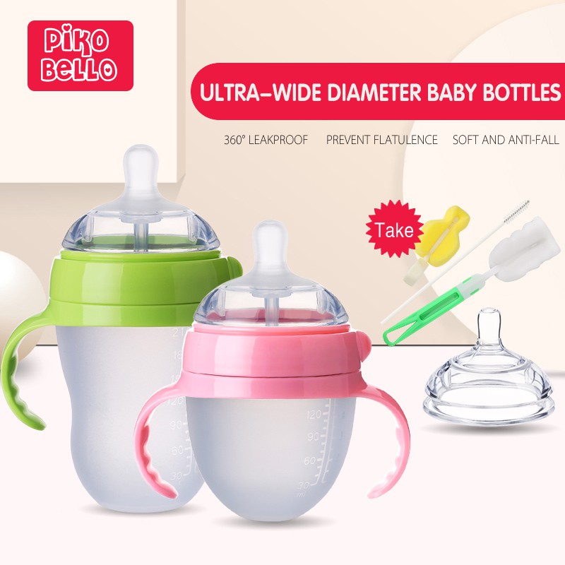 Pikobello Baby Silicone Feeding Bottle Nipple With Straw For Comotomo ...