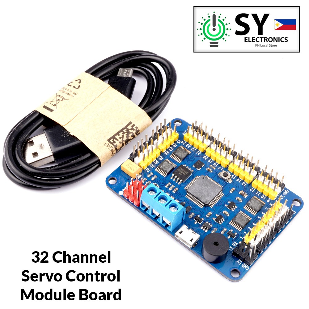 32 Channel Servo Controller Module Board with USB Robot ARM Robotic ...