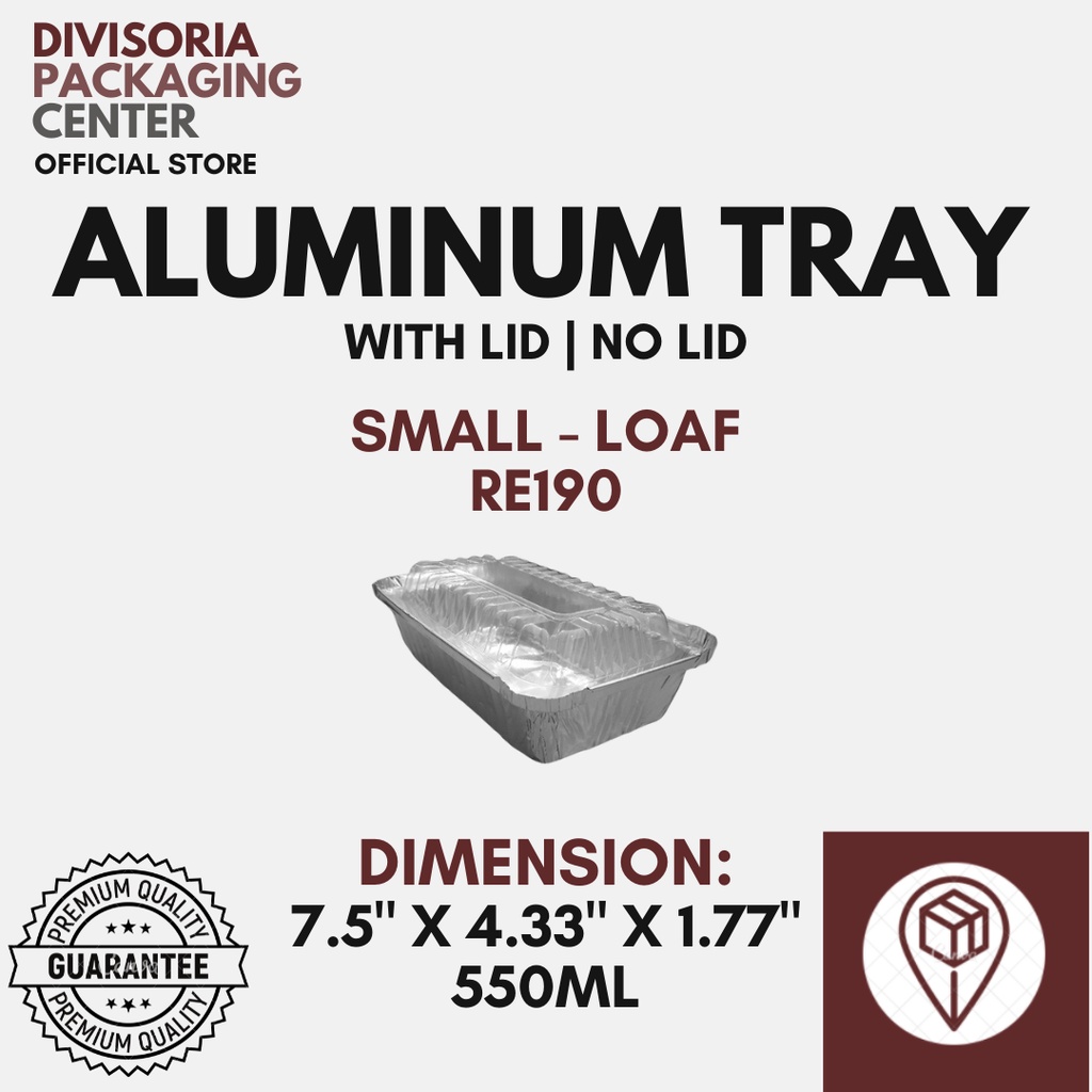 Loaf-Small Aluminum Tray | Pan With Lid/No Lid -RE190 [10 to 50pcs/set ...