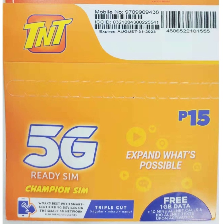 TNT Simcard Ready to Sim Champion sim | Shopee Philippines