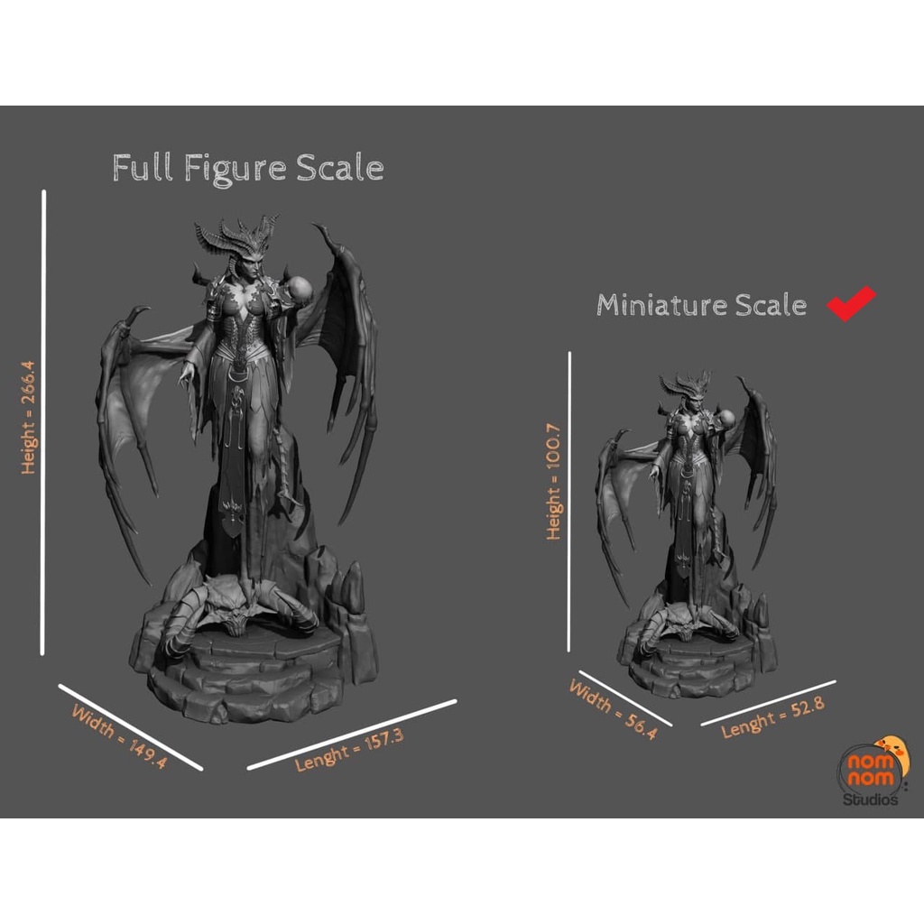Lilith (Diablo IV) 3D printed miniature model / statuette kit ...