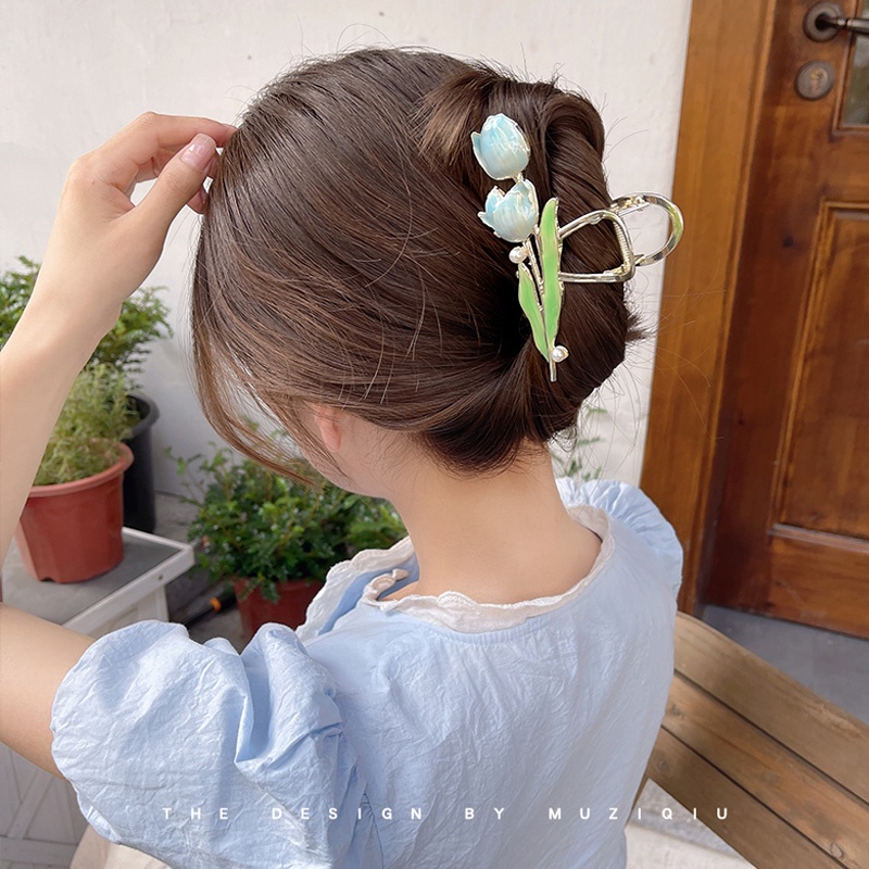 Much Style Big Size Gentle Tulip Hair Clip Enamel Hair Clips Hair Pin ...