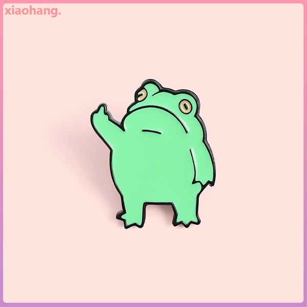 Funny Frog Enamel Pin Cool Animal Brooches Lapel Pin Cartoon Frog Badge ...