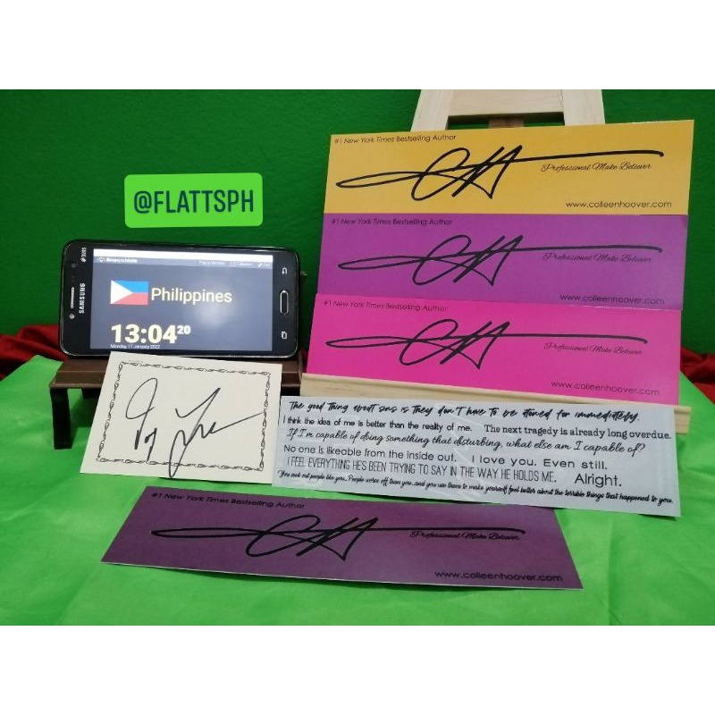 COLLEEN HOOVER AUTHENTIC SIGNED BOOKMARKS | Shopee Philippines