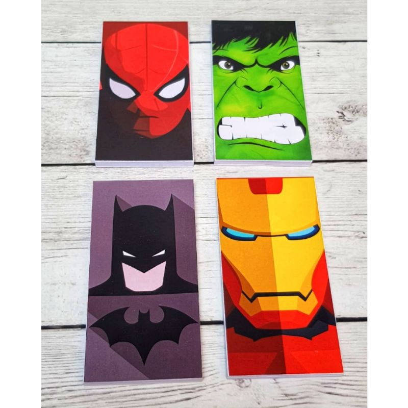 Superhero Superheroes Mini Long Notes Notebook Notepad Avengers Marvel ...