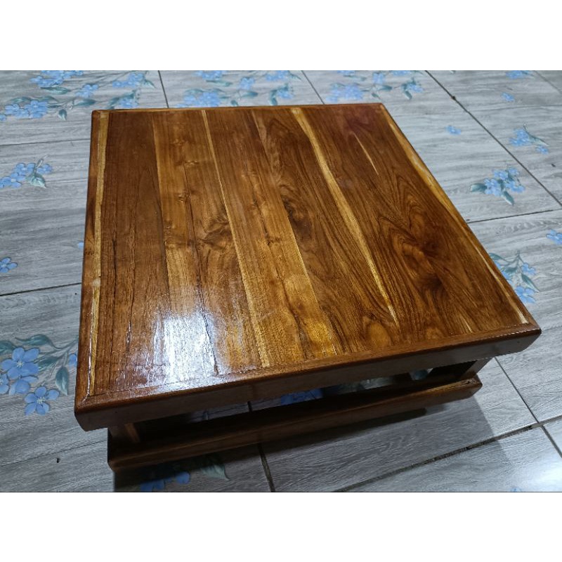 4-Legged Table Low-Legged Colored Teak Wood Both Surrounded By And ...