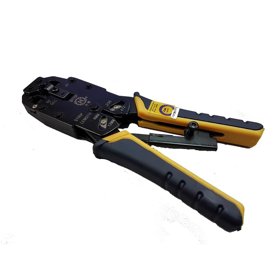 RJ-11 Telephone & RJ-45 Heavy Duty UTP Crimping Tool Hand Tool w/ Ratc ...