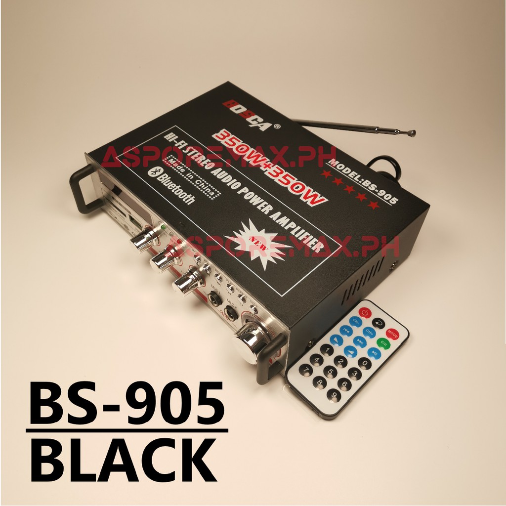 BOSCA Amplifier with Bluetooth USB/SD FM Stereo Audio POWER Amplifier ...