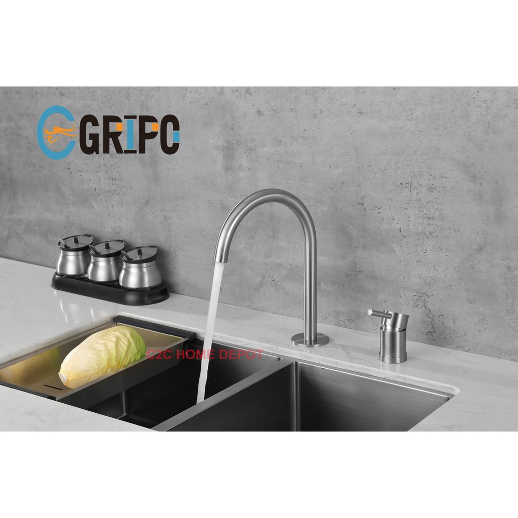 GRIPO 304 HIGH END Stainless single handle hot and cold kitchen basin ...