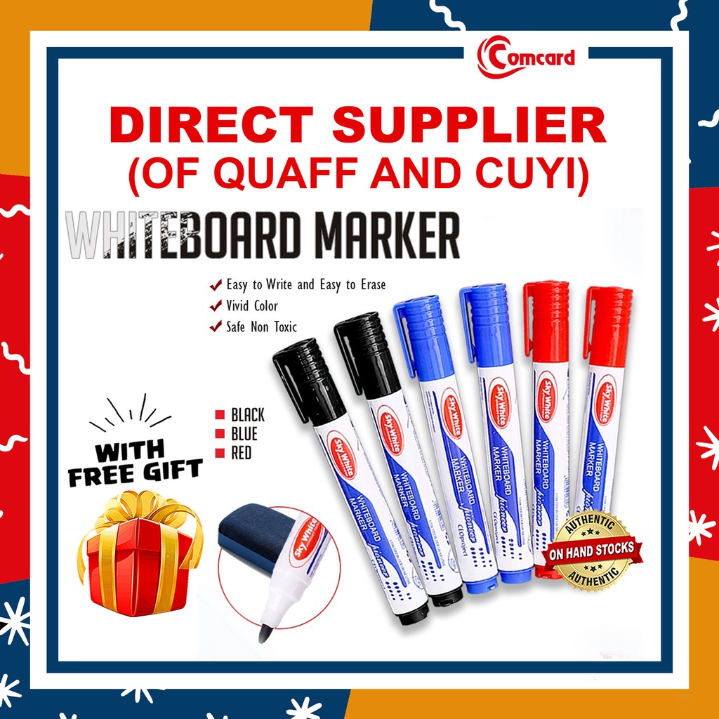 [1pc] Whiteboard Refillable Marker (BLACK / BLUE / RED) | CPM | Shopee ...