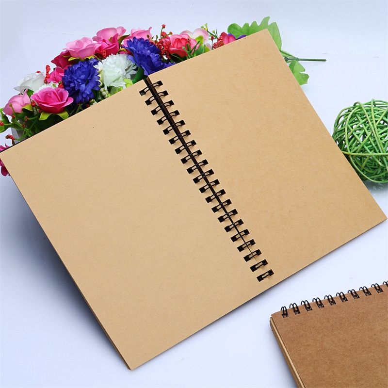 Reeves Retro Spiral Bound Coil Sketch Book Blank Notebook Kraft ...