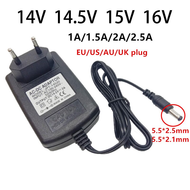14V 14.5V 15V 16V Power Supply Adapter 1A 1.5A 2A 2.5A 2500mA Universal ...