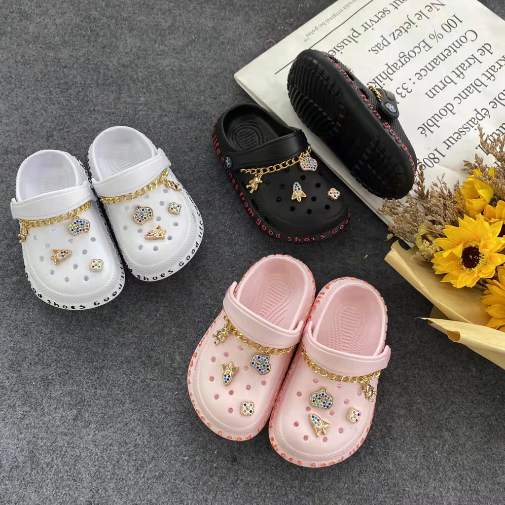Crocs cog kids Sandals half shoes whit free jibbiz chain | Shopee ...