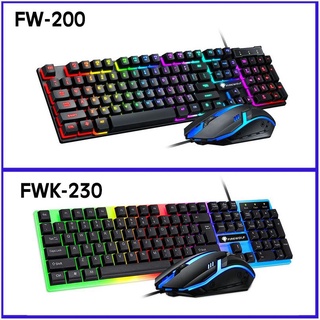 FIREWOLF FW200 FWK230 Rainbow LED mechanical feeling Gaming Keyboard ...