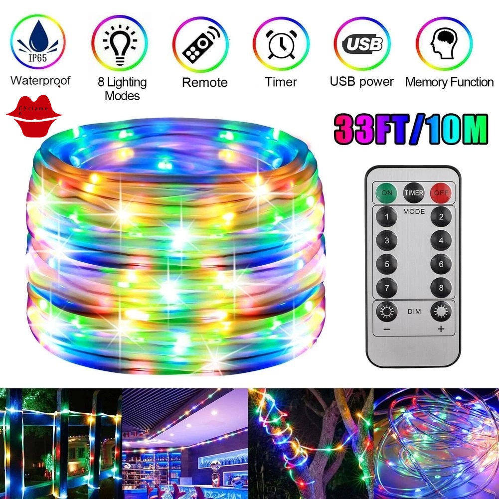 New 10/22/32m Led String Tube Light 8 Modes Lampu Fairy Lights ...