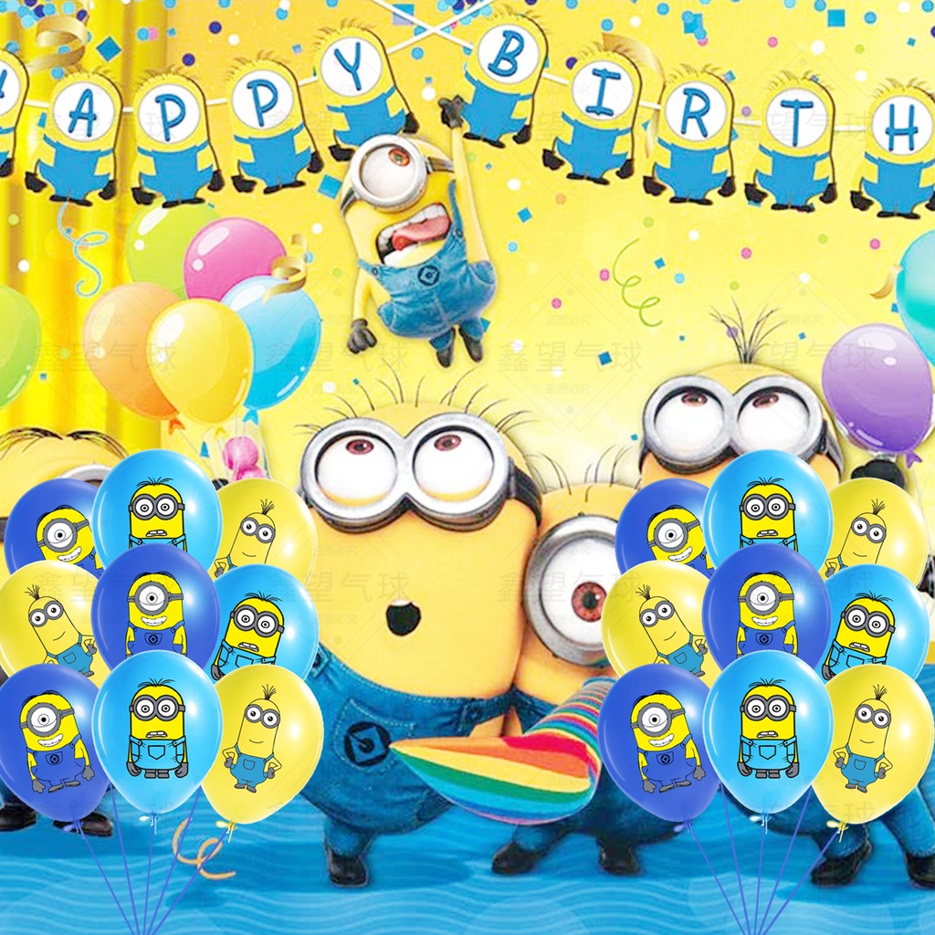 Softcloud Minions Balloon The Rise of Gru Theme Baby Birthday Party ...