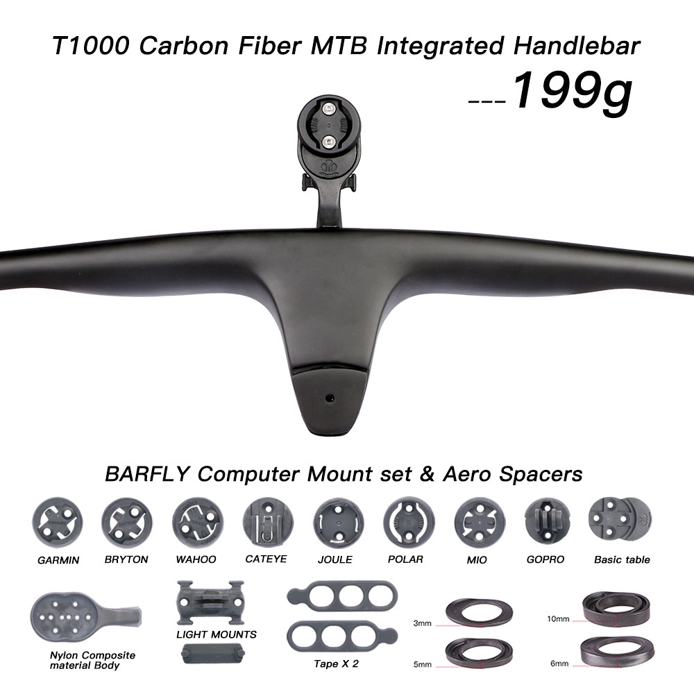 GEMINI PROPUS T1000 carbon fiber integrated Mtb bike bicycle handlebar ...