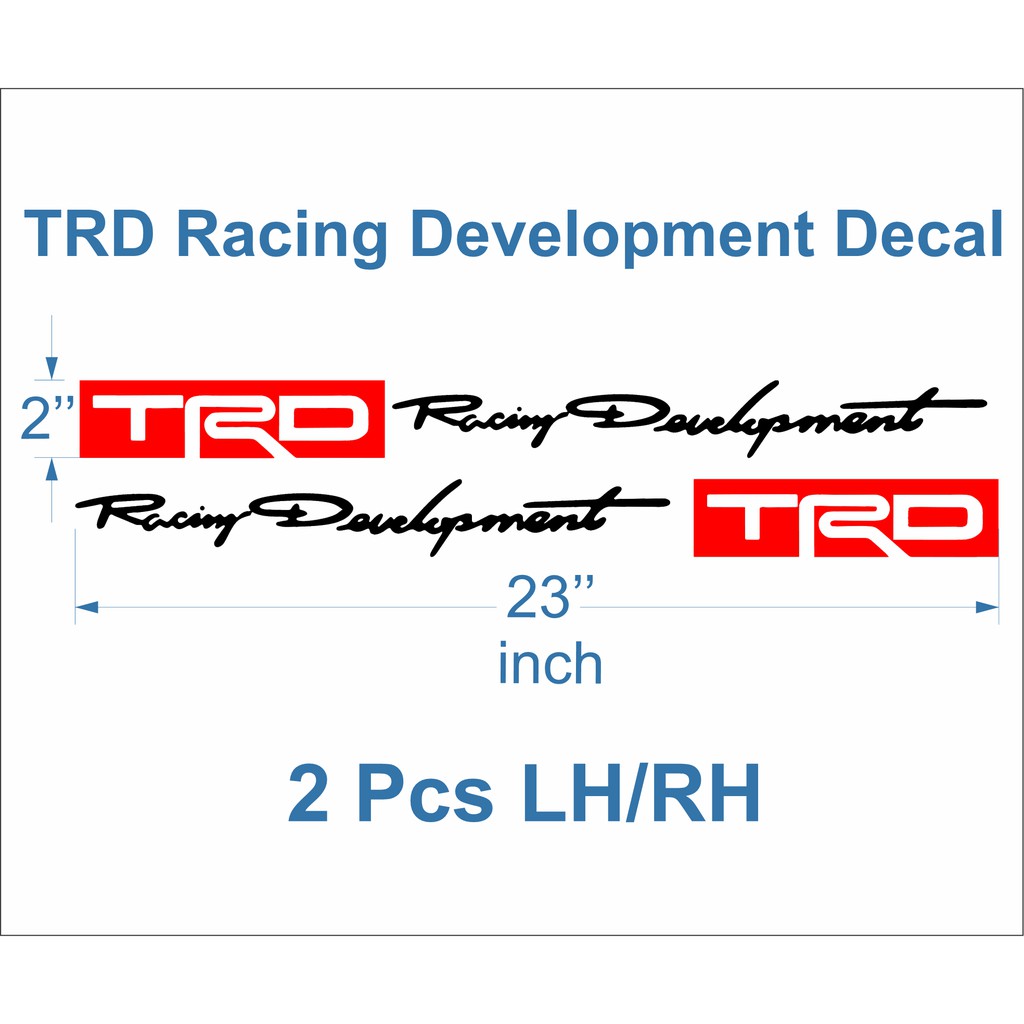 TRD Racing Development Sticker Decals 2PCS | Shopee Philippines