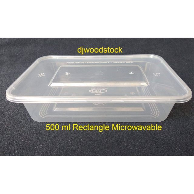 500 ml Rectangle Microwavable transparent 5 pcs per pack | Shopee ...