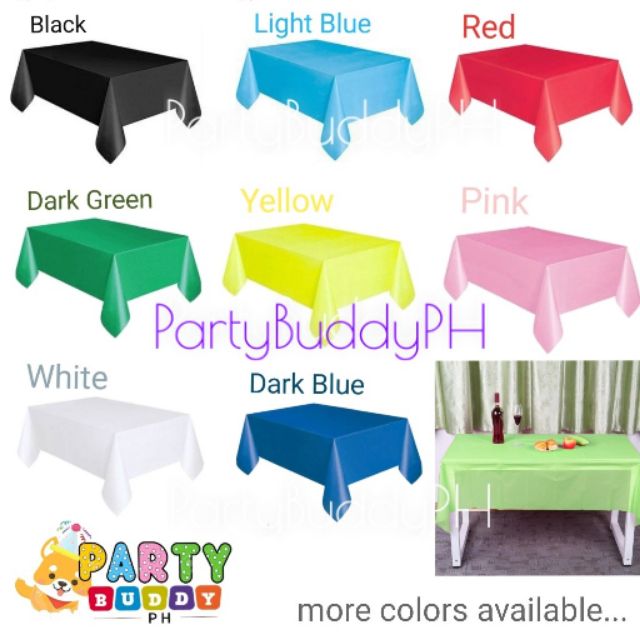 Plastic Table Cover 137cmx183cm(15 colors) Good for 6 person Rectangle ...
