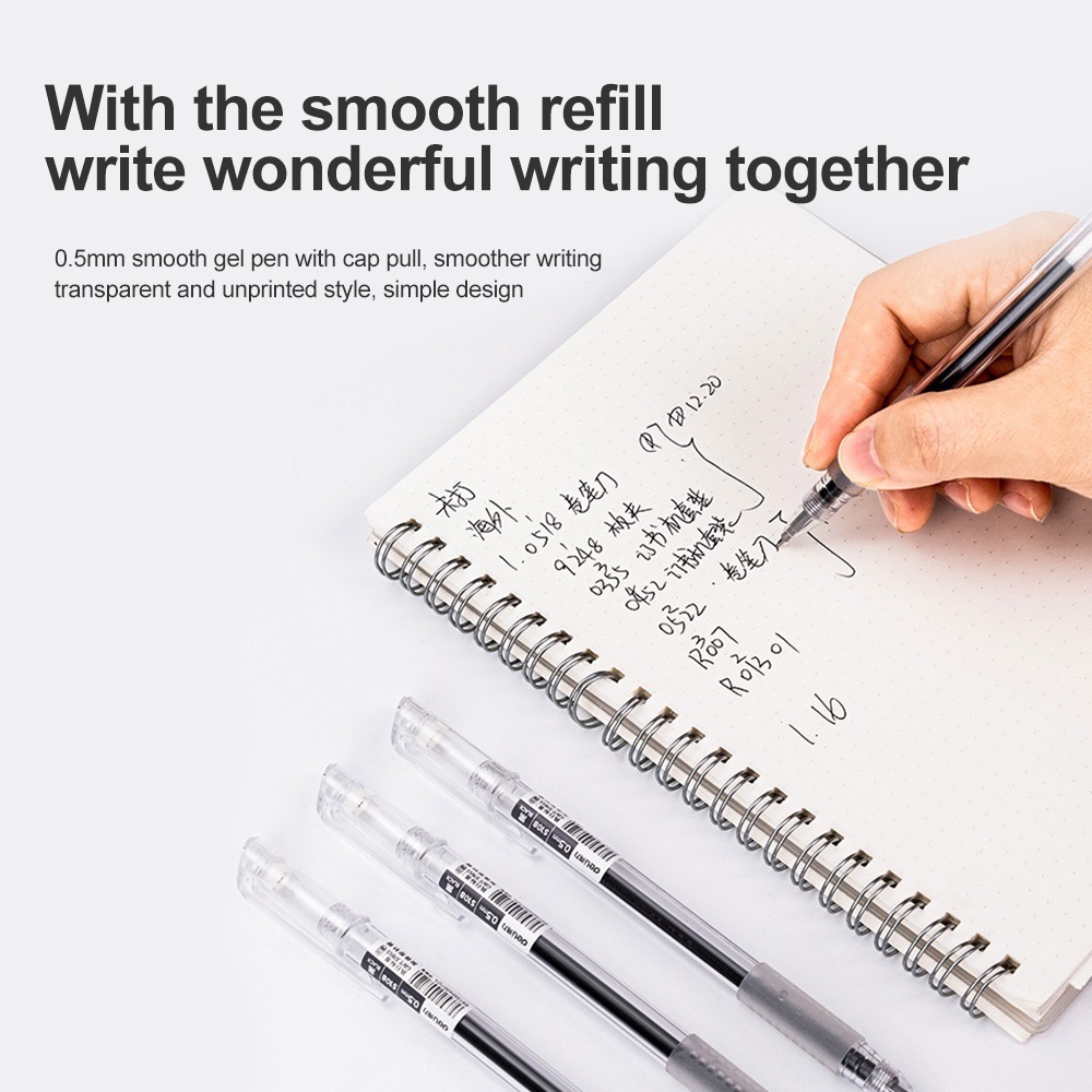 Deli S108 Gel Pen 0.5mm Black Ink Sign Pens Student Test Writing ...