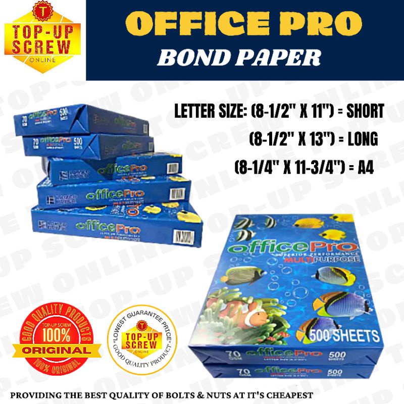 OFFICEPRO BONDPAPER • SOLD PER BOX (5REAMS) | Shopee Philippines