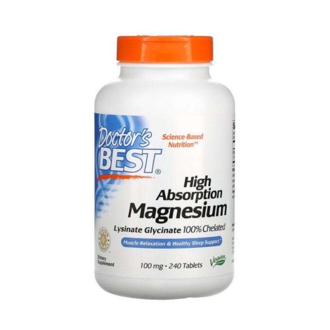 Doctor's Best, High Absorption Magnesium, 100 mg, 120 or 240 Tablets ...