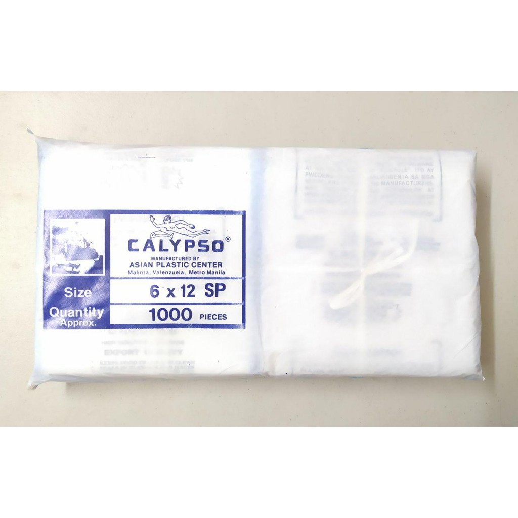 6x12 011 clear plastic calypso 1000pcs | Shopee Philippines