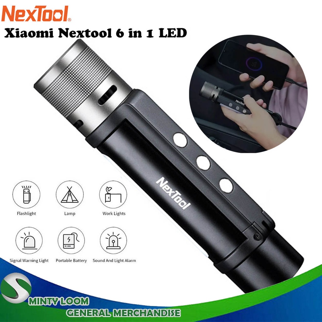 Xiaomi Youpin Nextool Flashlight 6 in 1 Outdoor Flashlight 1000 Lumens Sound Light Alarm Power ...