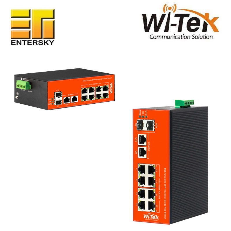 Witek/Wi-Tek WI-PS310GF-I Industrial PoE Switch 8 GIGABIT + 2 COMBO ...