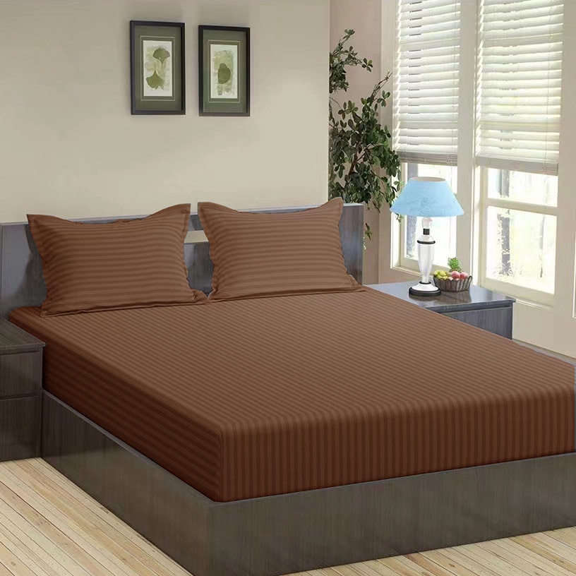 Angbon 3 In 1 Queen Size Cotton Shadow Stripe Bedsheet Set 60"*75"*8 ...