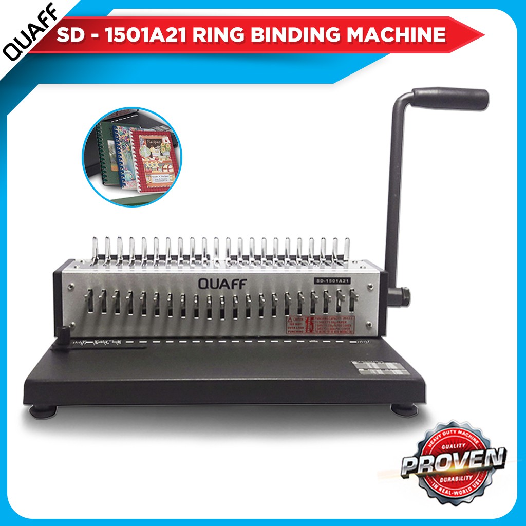 Promo QUAFF Binding Machine A4 Ring Binding Machine / Spiral Binding Machine / Wire Binding ...