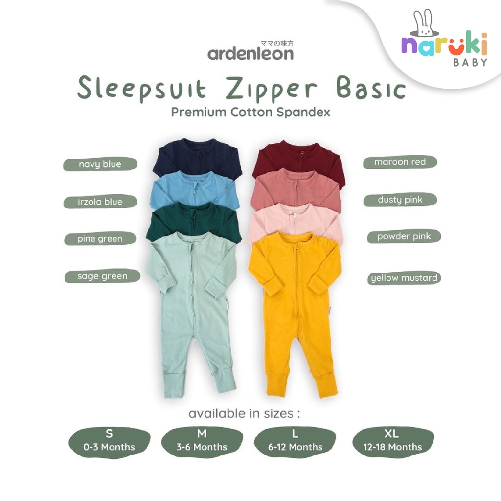 Ardenleon Baby Sleepsuit Basic Zipper Ardenleon Baby Sleepwear | Shopee ...