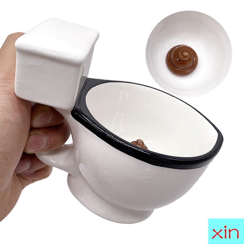 Funny Spoof Toilet Cup Tricky Unique Poop Ceramic Water Stool Coffee ...