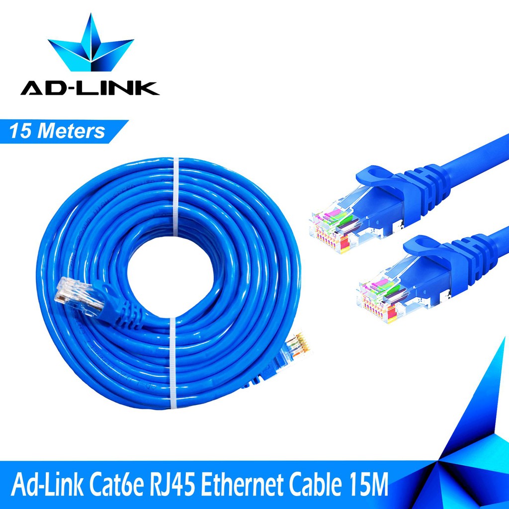 AD-LINK 15M GIGABIT CAT6E RJ45 Ethernet Network Lan Cable CCA Blue UP ...