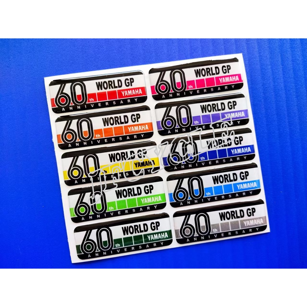 Yamaha 60th Anniversary World GP Logo Emblem Sticker Timbul/Epoxy ...