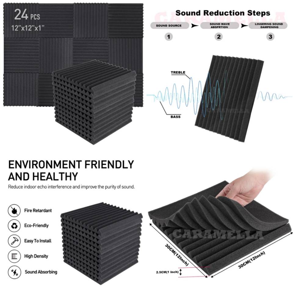 30x30x2.5cm Acoustic Foam Panels Soundproof Padding Studio Foam Egg ...