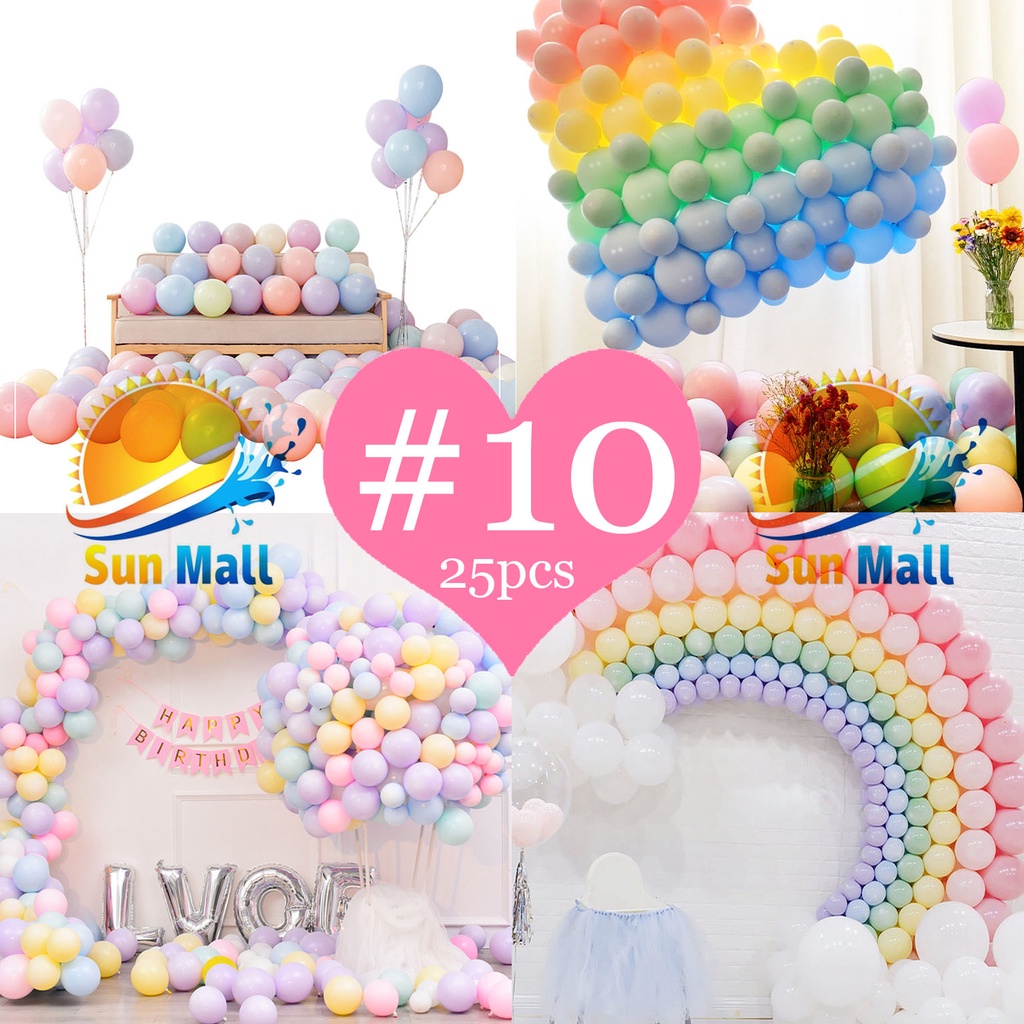 (SUNMALL) Size10 Pastel Macaron Balloons 25pcs (more color available ...