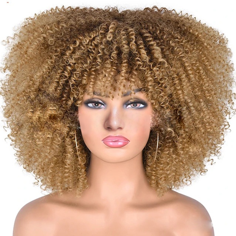 Explosive head wig African small curly hair European and American wig ...