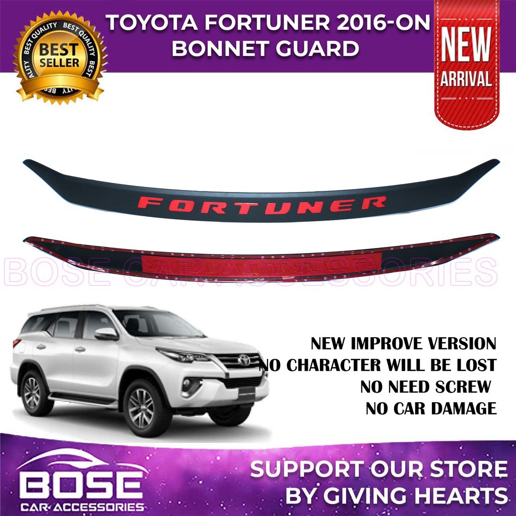 Car Bonnet Guard for Toyota Fortuner 2016 Onwards Hood Lip w/ Adhesive ...