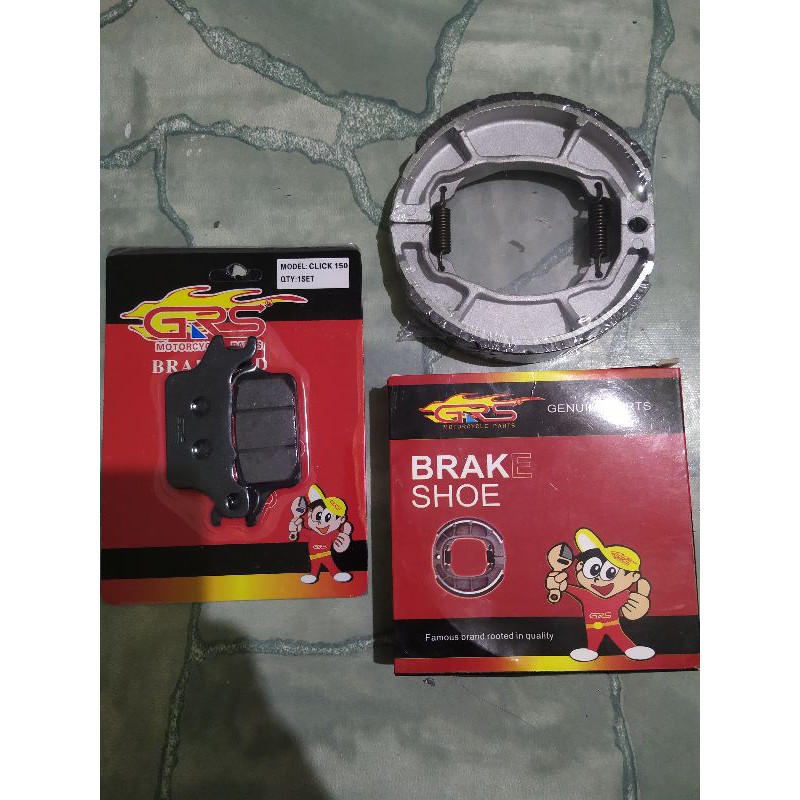 Brake shoe and Brake pad set front & rear for Honda click 125&150 V2 ...