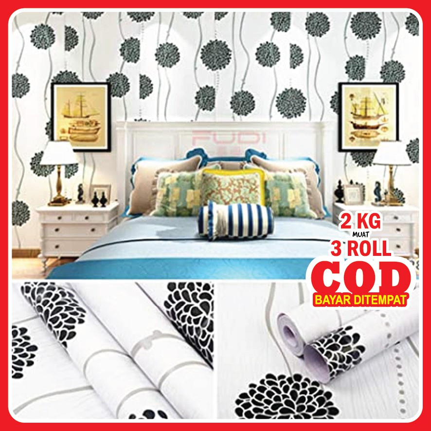 HITAM PUTIH Bedroom Wall Wallpaper Walpaper Kitchen Welpaper Wall ...