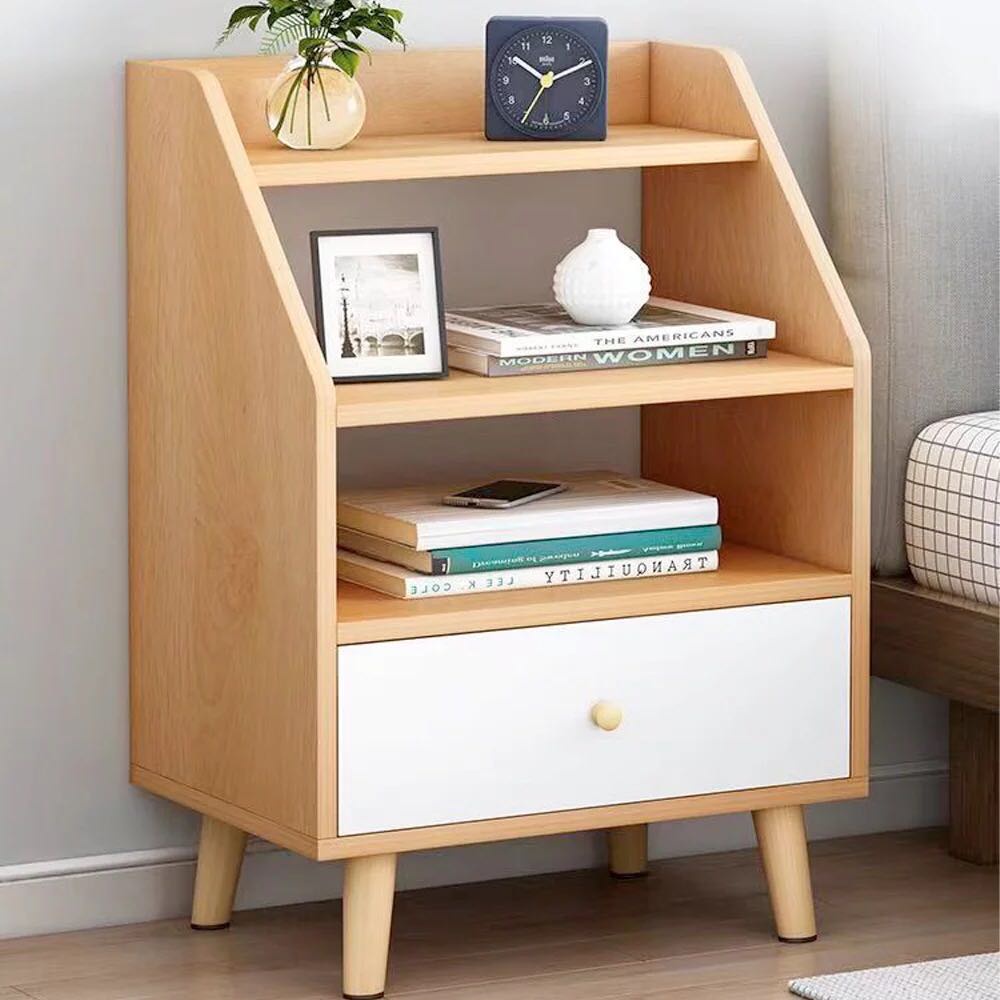 WXD Bedside Table with 2 Drawers Modern Side Desks & Tables for Bedroom ...