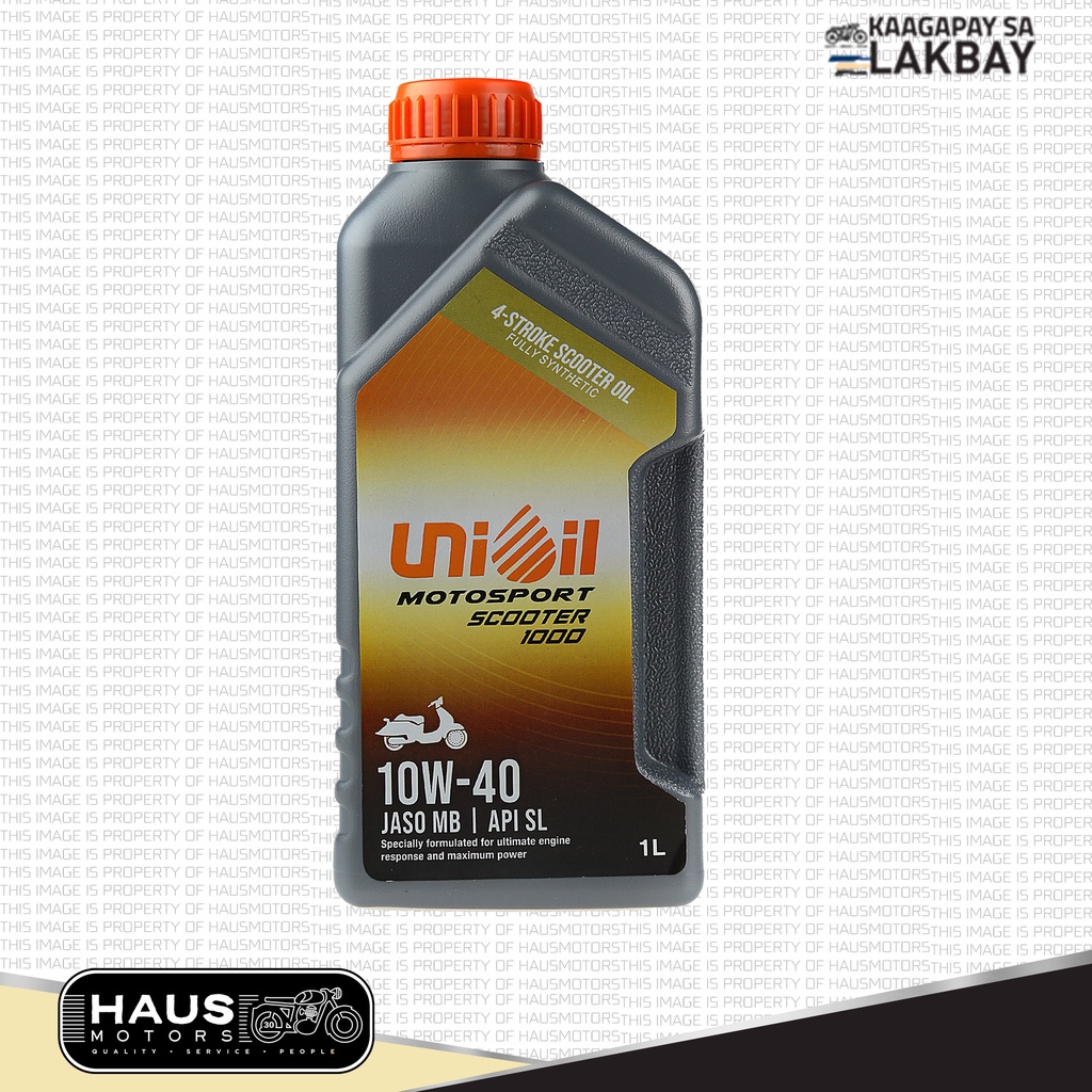 FULLY SYNTHETIC SL/MB 10W-40 UNIOIL MOTOSPORT SCOOTER 1000 1L | Shopee Philippines
