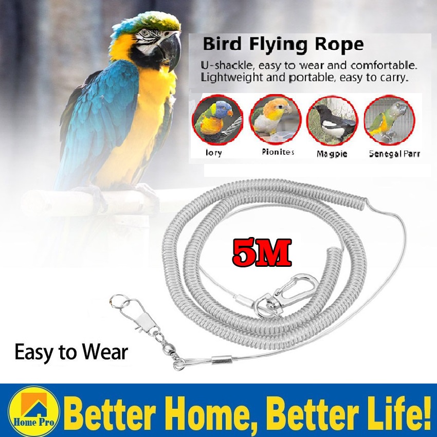 5M Bird Flying Rope Parrot Rope Pet Flying Leash Anti-bite Outdoor ...